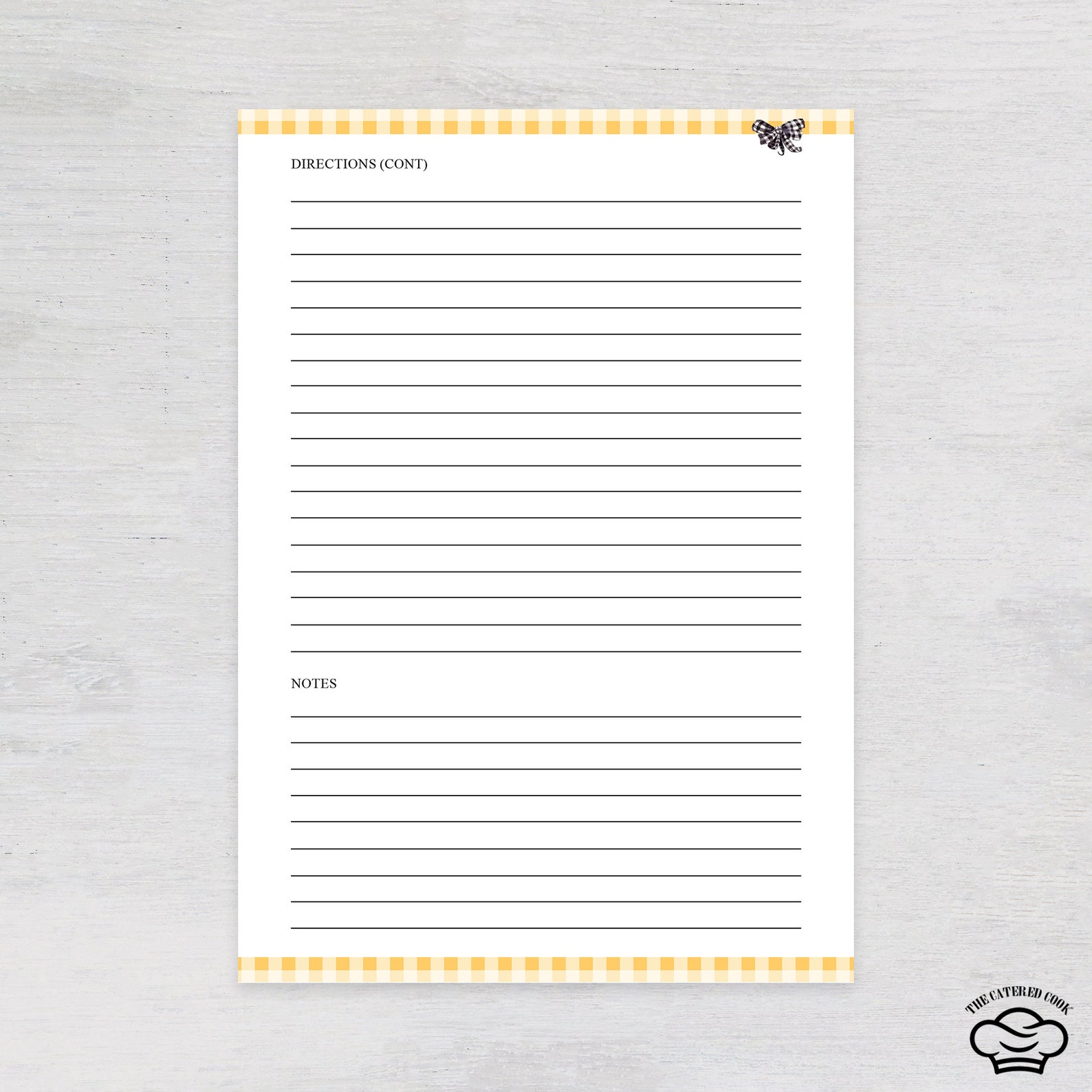 Printable A5 Recipe Page and Card Set With Farmhouse Sunflowers ...