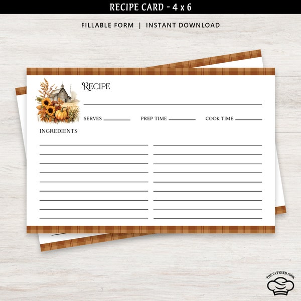 Rustic Recipe Cards - Etsy