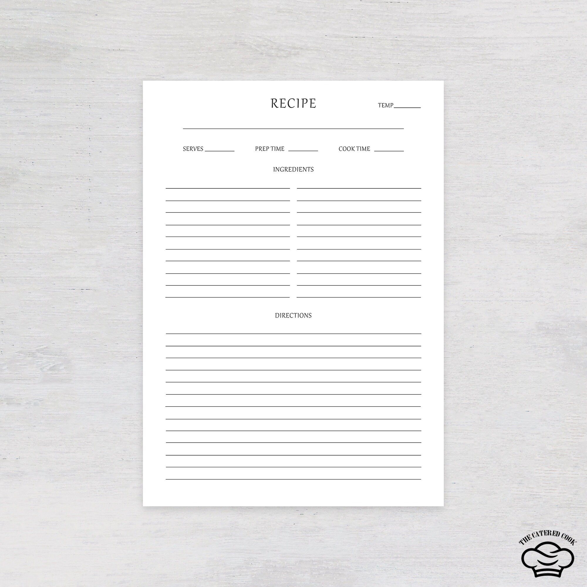 Printable A4 Recipe Page With Minimalist Design Style, Fillable A4 ...