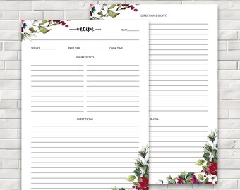 Printable A4 Recipe Page With Cooking Pot Design, Fillable A4 Recipe ...