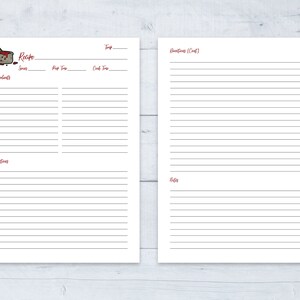 Printable A4 Recipe Page With Cooking Pot Design Gift for - Etsy