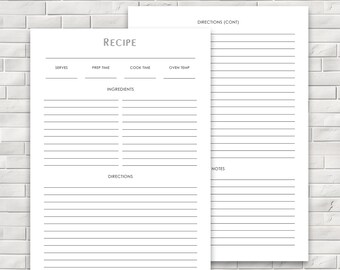 Printable A4 Recipe Page With Cooking Pot Design, Fillable A4 Recipe ...
