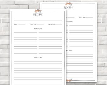 Printable A4 Recipe Page With Cooking Pot Design, Fillable A4 Recipe ...