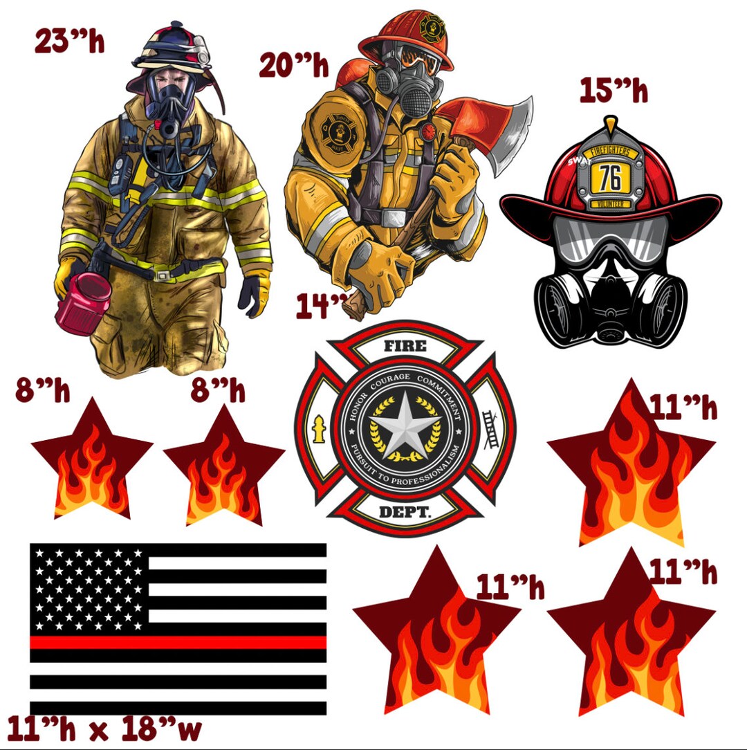 Firefighter | Yard Cards - UV High Resolution Coroplast Printing. HALF ...