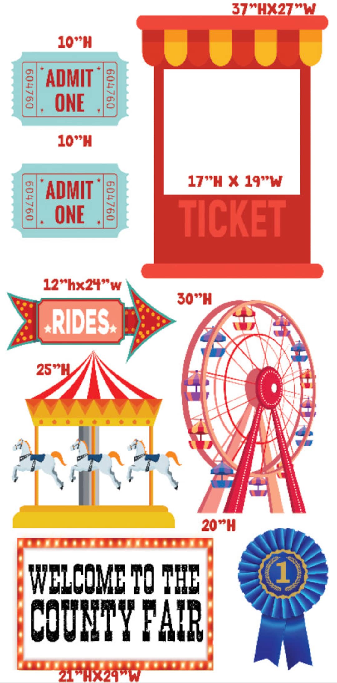 County Fair | Carnival | Decorations Backdrops Cutouts Signs Yard Cards ...