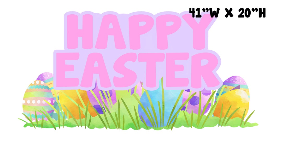 Happy Easter ez Set Yard Card Set - UV High resolution Coroplast printing. QUARTER SHEET - Etsy ...