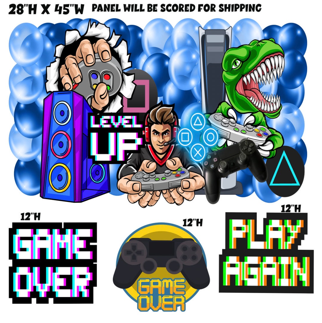 Gamer Birthday Boy Large Panel Yard Card Set - UV High Resolution ...