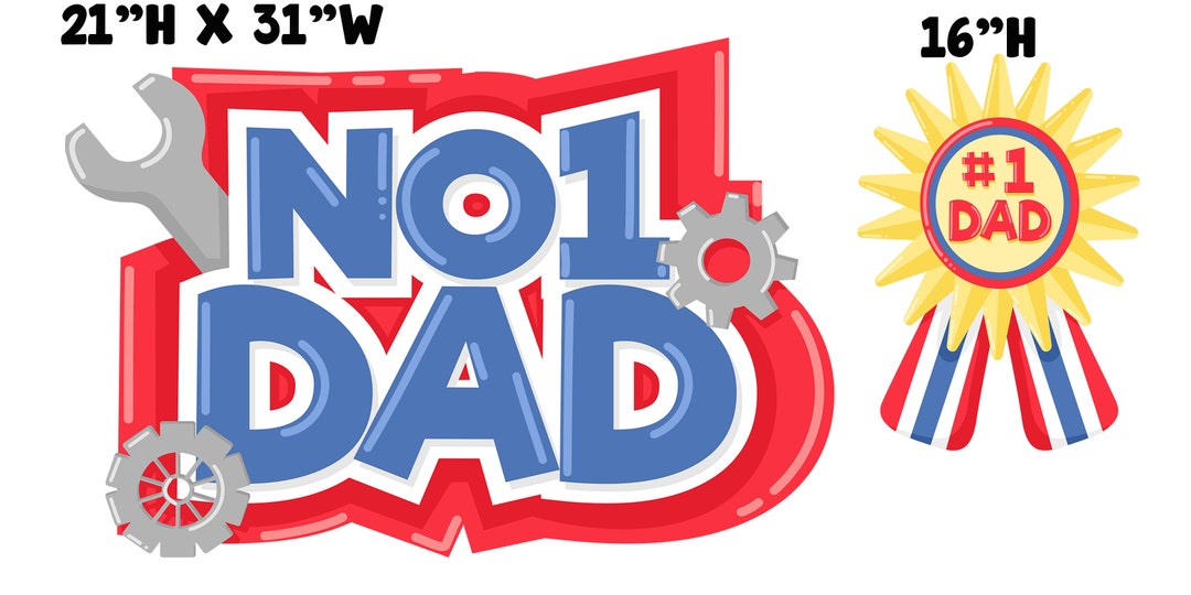 Father's Day Number 1 Dad Ez Set Yard Card Set - UV High Resolution ...