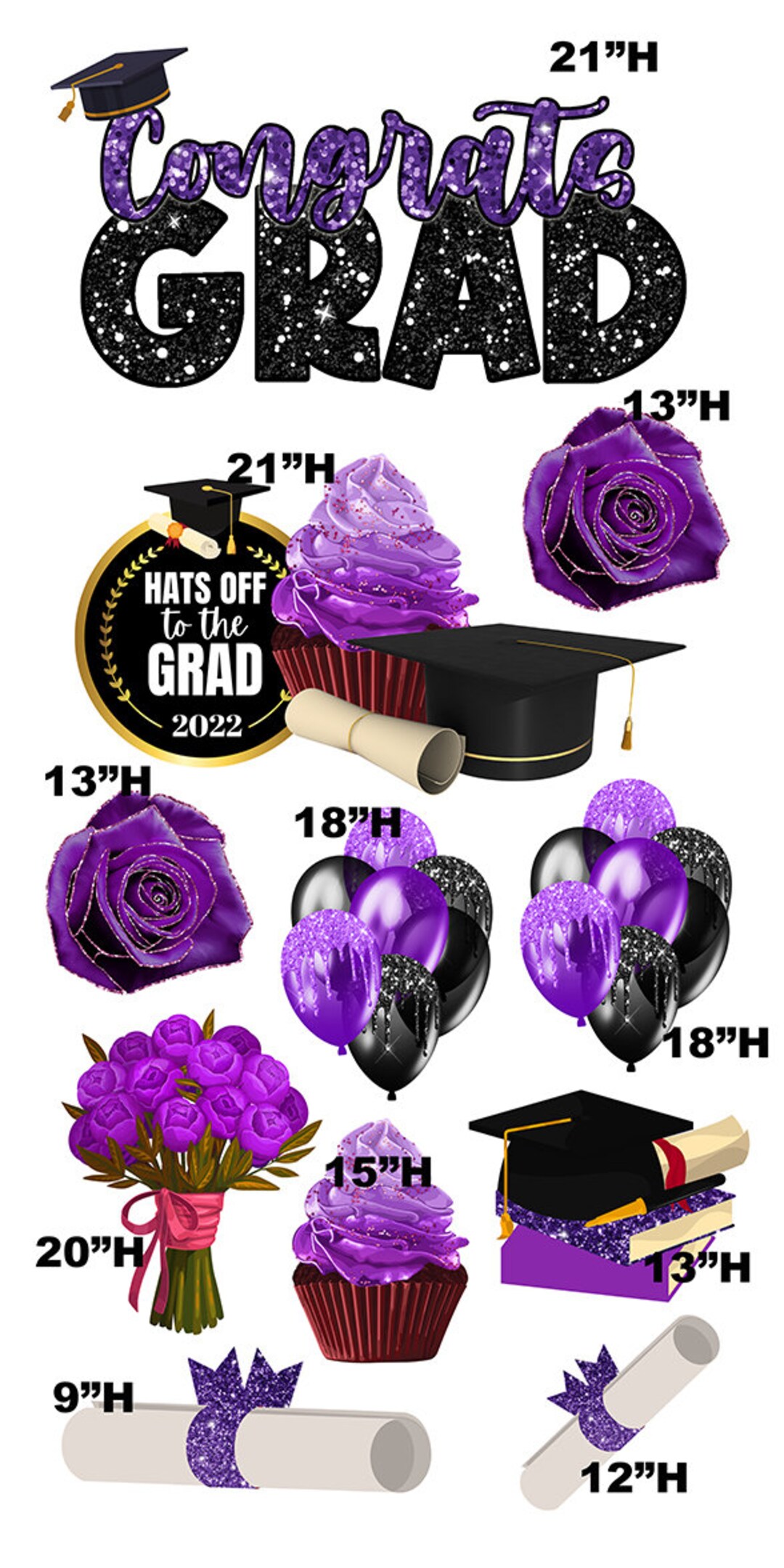 Congrats Grad | Graduation | Ez Set| Purple Yard Cards - UV High ...
