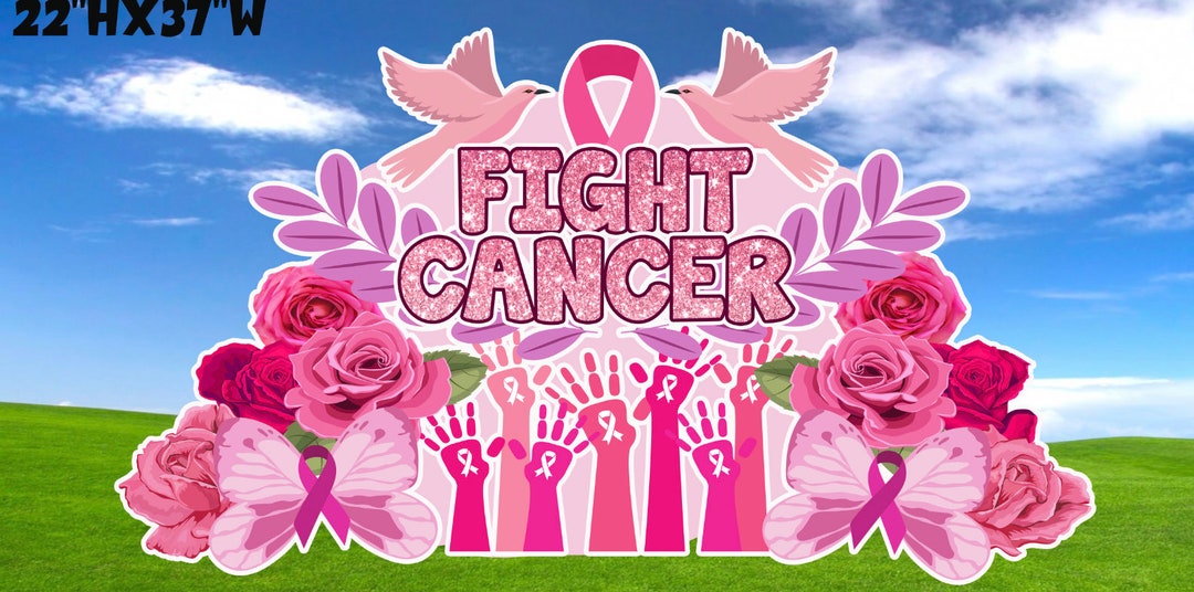 Fight Cancer Panel Ez Set Pink Yard Card Set - UV High Resolution ...