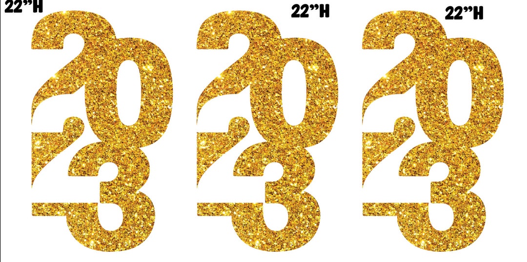 2023 | New Year | Graduation | Glitter| Yard Card Set - UV High ...
