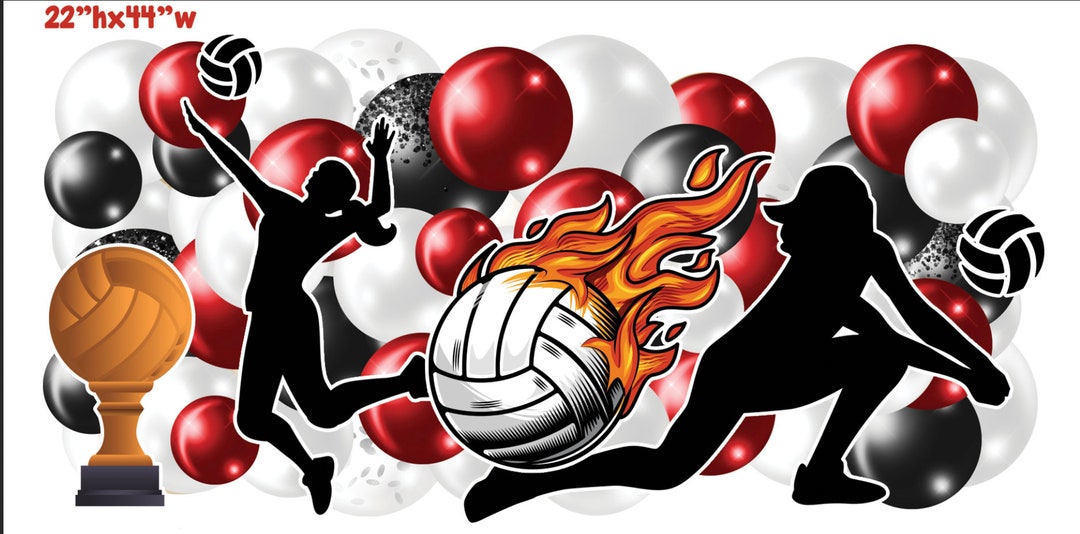 Large Volleyball Sports Panel Filler Yard Card Set - UV High Resolution ...