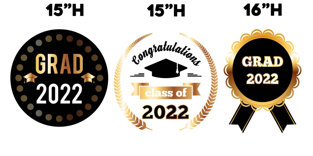 Graduation Badges | 2022 | Graduate Yard Card Set - UV High Resolution ...