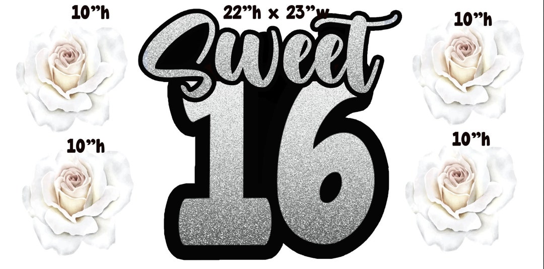 Sweet 16 Silver | Birthday | Sixteen | Yard Card Set - UV High ...