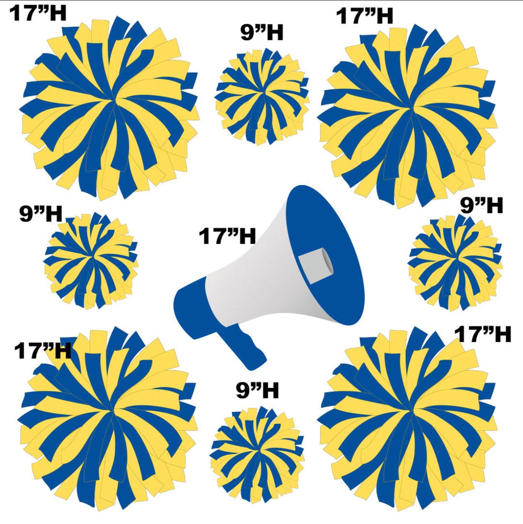 Cheerleading Pom Poms | Megaphone Yard Cards - UV High Resolution ...