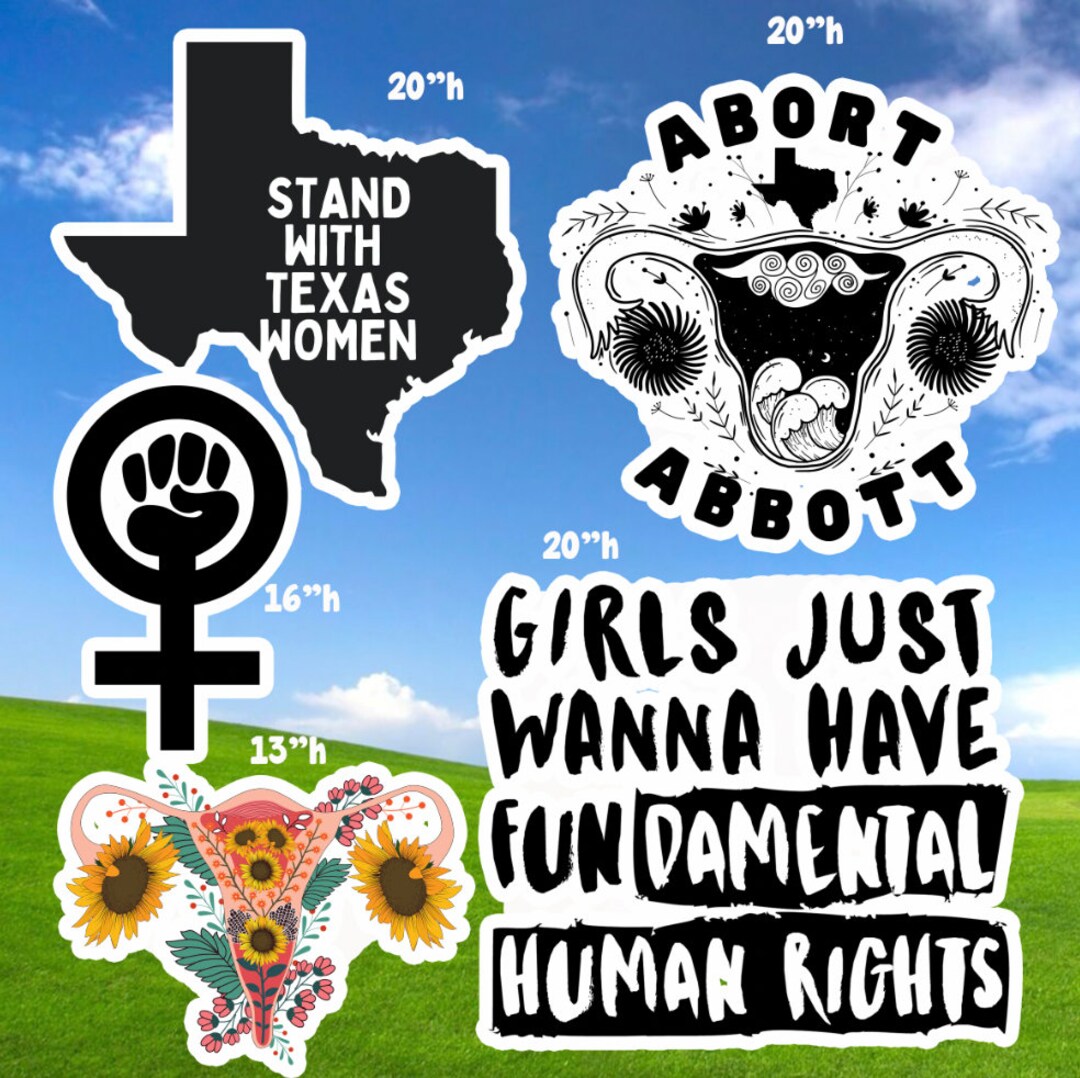 Pro Choice | Texas | Abort Abbott | Feminism| Uterus Ez Set Yard Card ...