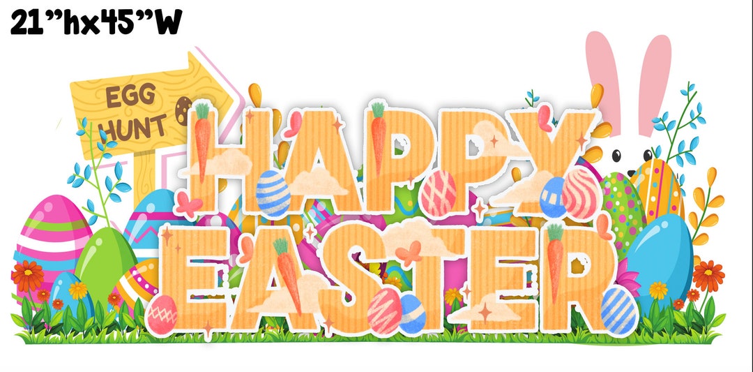 Happy Easter Filler Ez Set | Egg Hunt | Bunny Yard Card Set - UV High ...