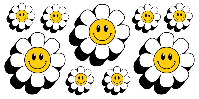 Smiley Face Flowers Flair Ez Set Yard Card Set UV High Resolution ...