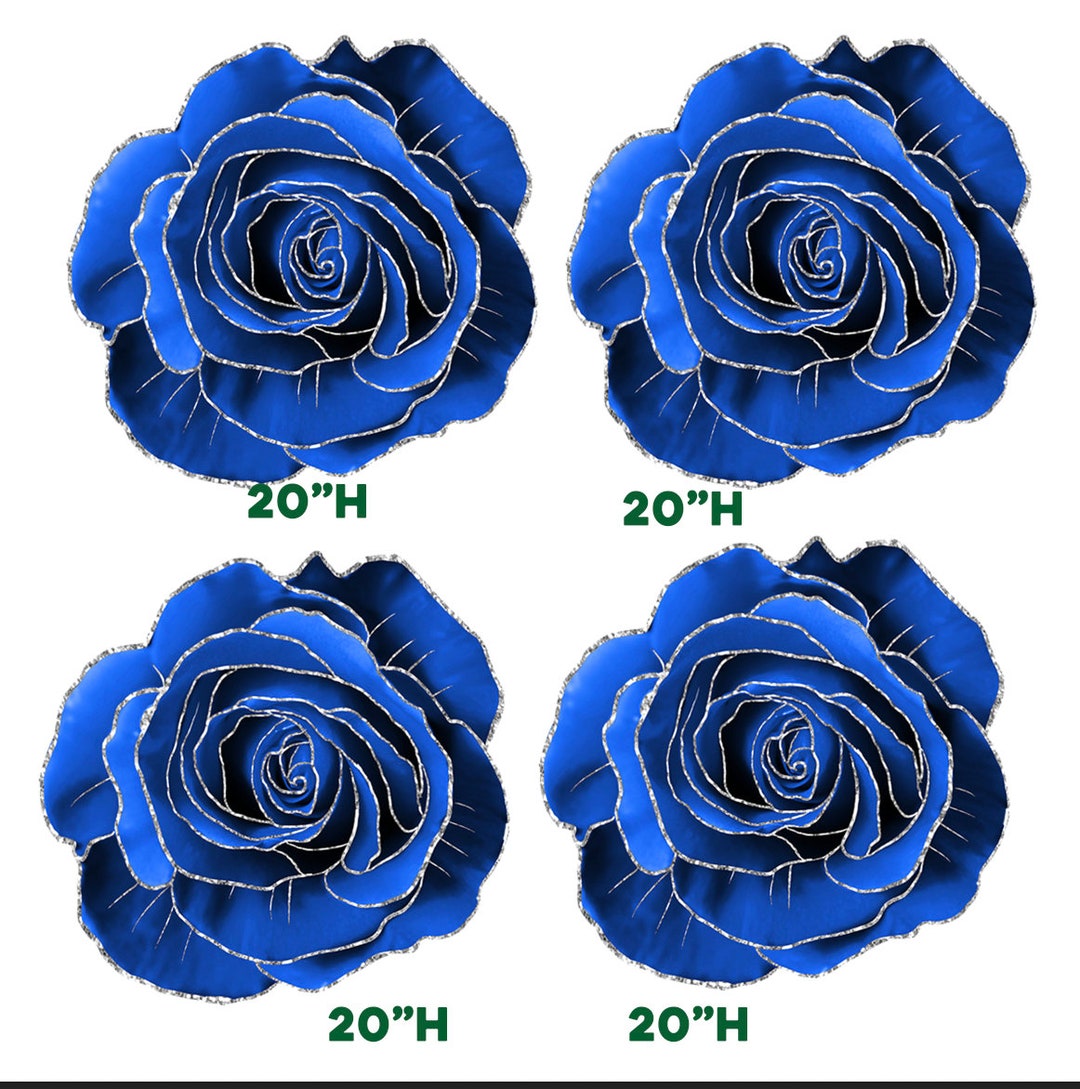 Patriotic Silver Glitter Roses Yard Cards- UV High Resolution Coroplast ...