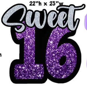 Sweet 16 Glitter Floral | Birthday | Sixteen Yard Card Set - UV High ...