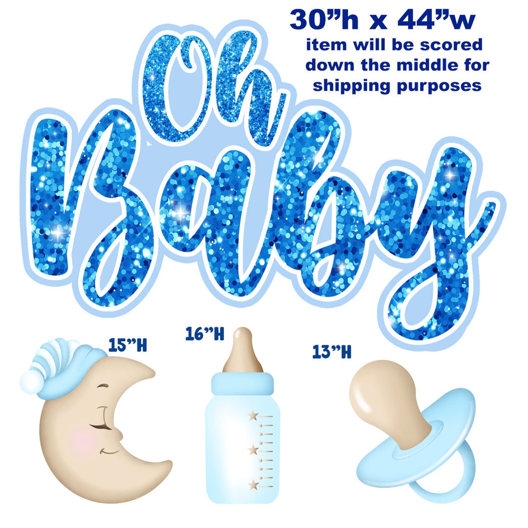 Large Blue Oh Baby | Baby Shower | Baby Boy Yard Cards - UV High ...
