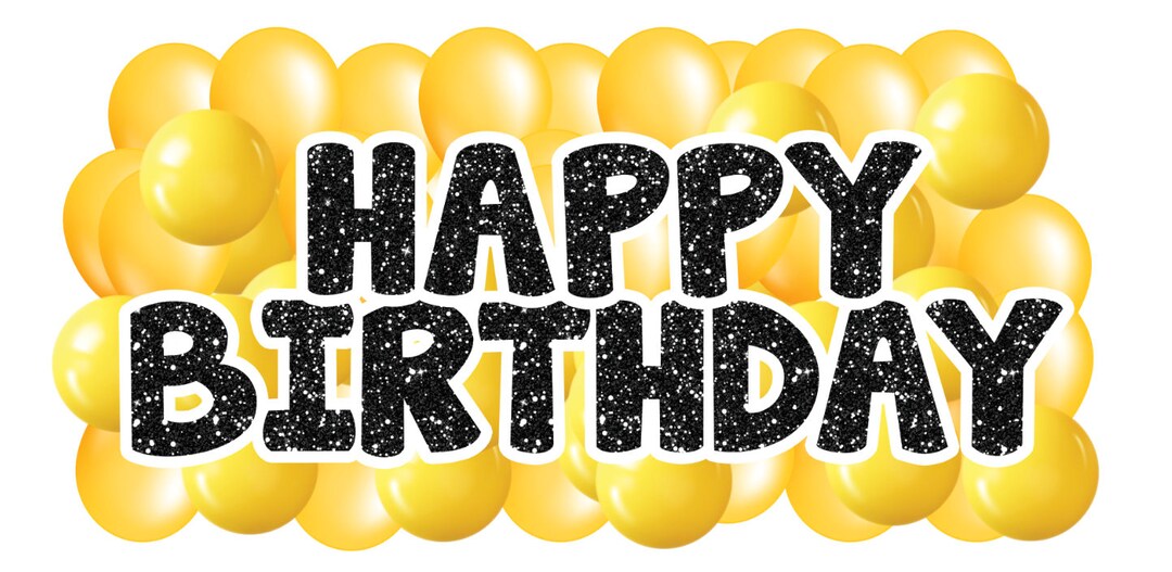 Yellow Happy Birthday Ez Set - UV High Resolution Coroplast Printing ...