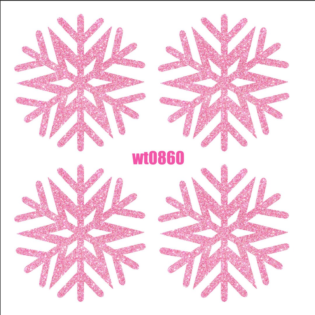 Pink Christmas Snow Flakes Glitter Yard Cards UV High Resolution ...