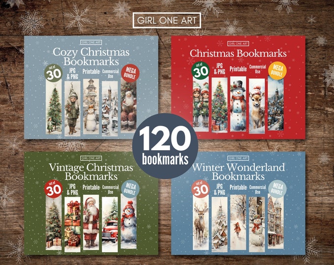 Holly Jolly Christmas Bookmarks | Holiday Bookmarks - Etsy