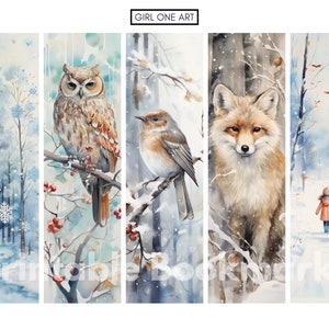 Winter Forest Printable Bookmark Bundle PNG & JPG Print and Cut ...