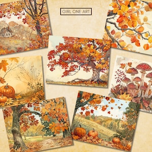 Cozy Autumn Junk Journal Kit, Vintage Fall Ephemera, Printable ...