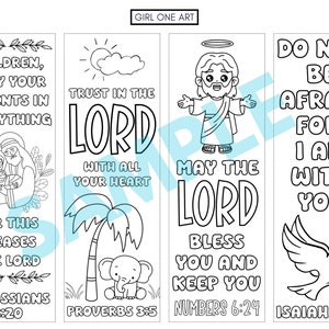Bible Verse Coloring Bookmark Set Printable Christian Faith Bible Study ...