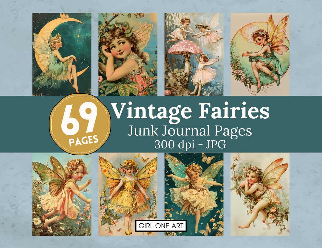 Vintage Fairies Junk Journal Pages Instant Download Digital Fairy ...