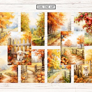Autumn Junk Journal Pages Instant Download Digital Scrapbook Paper Kit ...