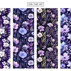 Purple Watercolor Floral Printable Paper Seamless Shabby Chic Instant ...