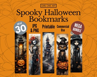 Haunted Houses Printable Bookmarks for Halloween - Etsy