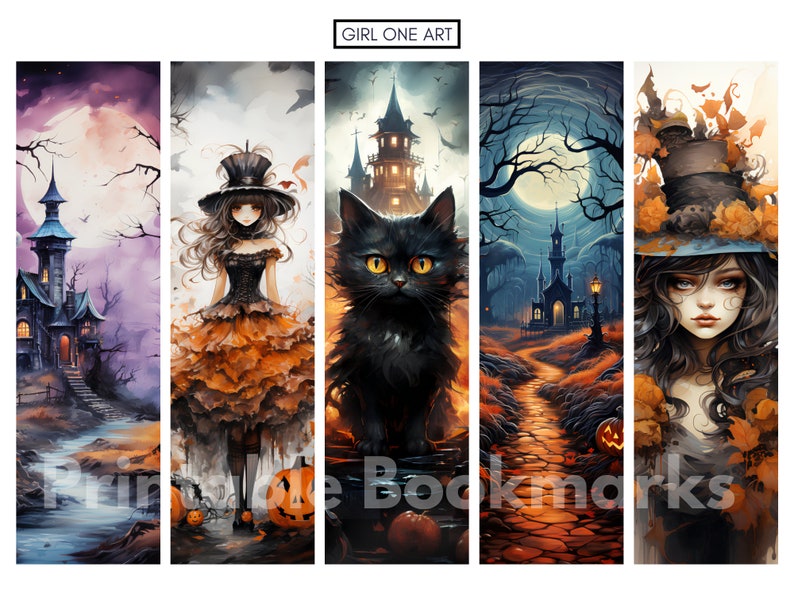Halloween Printable Bookmarks Mega Bundle Spooky Witches - Etsy