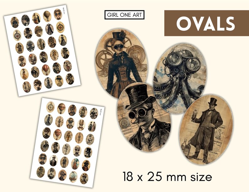 Steampunk Collage Sheets Digital Industrial Grunge Fantasy Mini ...
