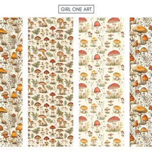 Forest Mushrooms Printable Paper Seamless Fairy Junk Journal Digital ...