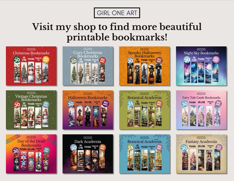 Winter Wonderland Printable Bookmark Bundle PNG JPG Holiday Stocking ...