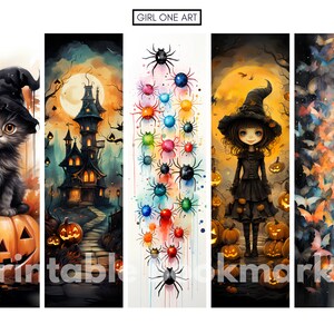 Cute Halloween Printable Bookmarks Bundle Digital Download PNG JPG ...