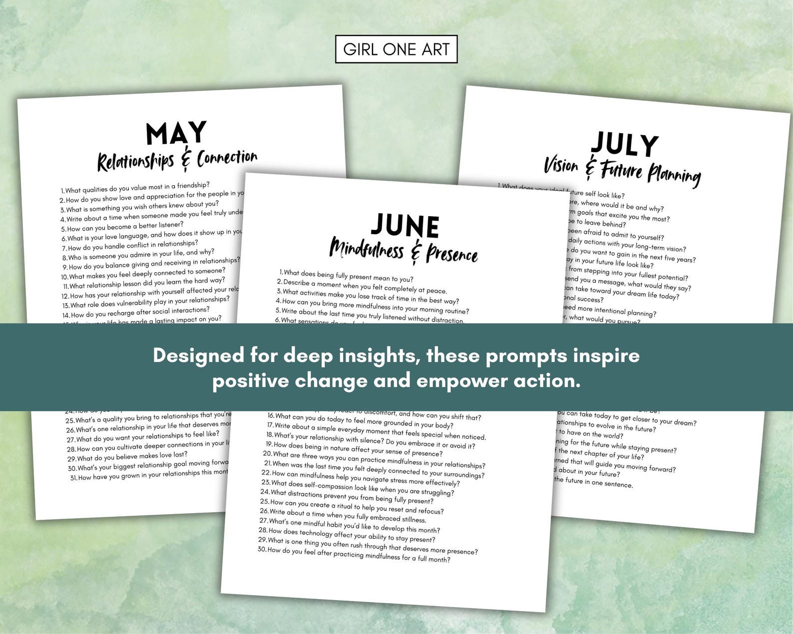 365 Daily Journal Prompts: Personal Growth & Mindfulness (printable PDF ...