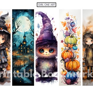 Cute Halloween Printable Bookmarks Bundle Digital Download PNG JPG ...