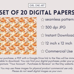 Autumn Printable Paper Seamless Fall Leaves Junk Journal Digital ...