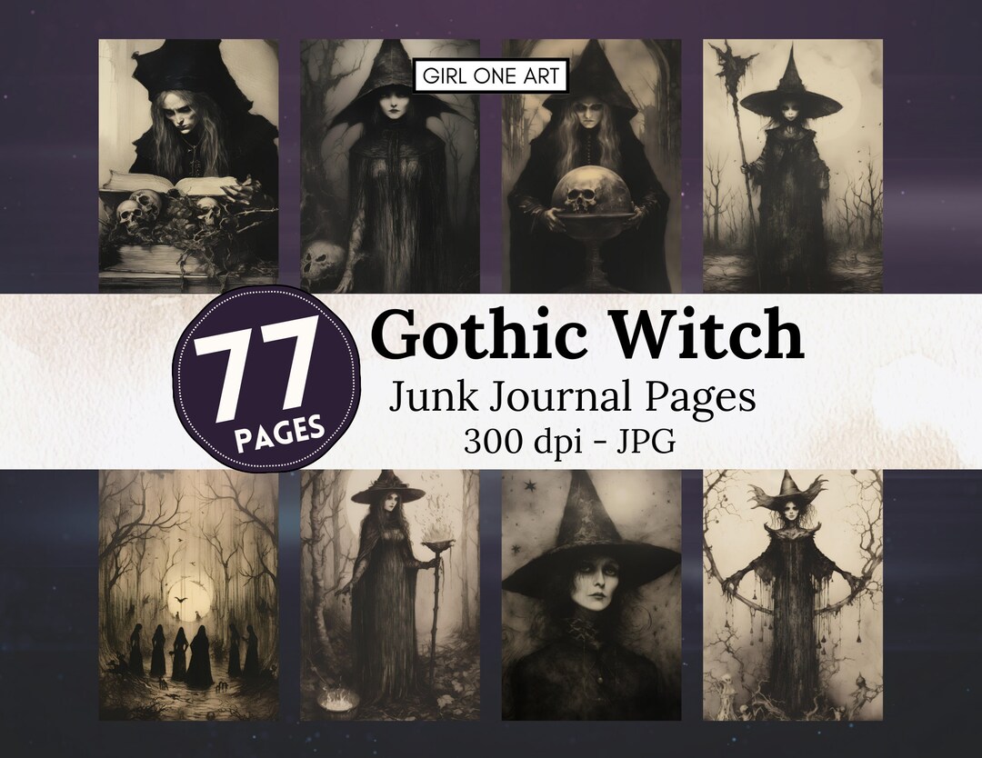 Gothic Witch Junk Journal Pages Instant Download Digital Scrapbook ...