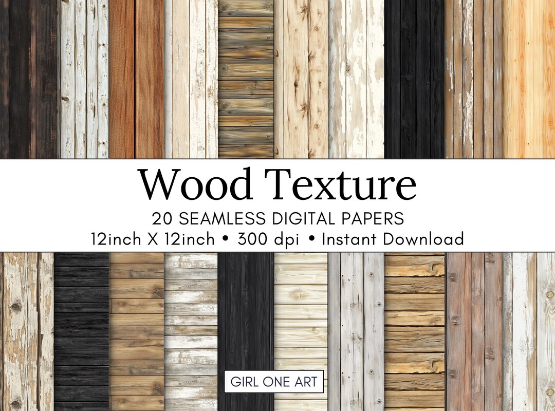 Wood Texture Seamless Paper: Vintage Rustic Backgrounds (digital ...