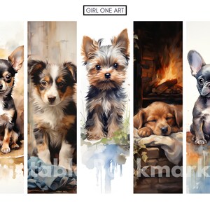 Cute Puppies Printable Bookmark Bundle PNG & JPG Commercial Use Print ...
