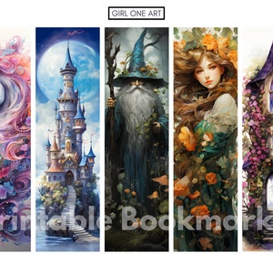 Fantasy Fairy Tale Printable Bookmarks Bundle Digital Download PNG JPG ...