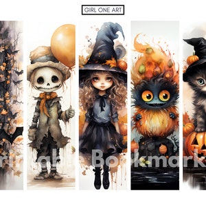Cute Halloween Printable Bookmarks Bundle Digital Download PNG JPG ...