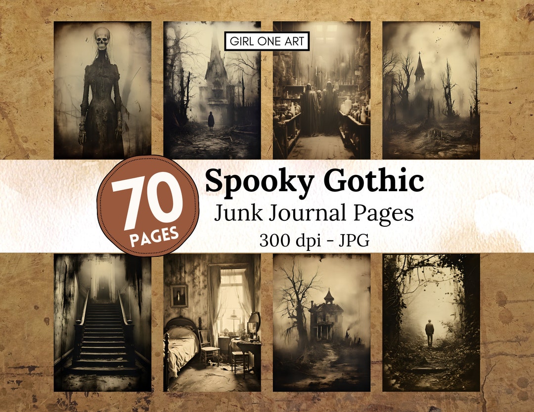Spooky Gothic Junk Journal Pages Instant Download Digital Scrapbook ...