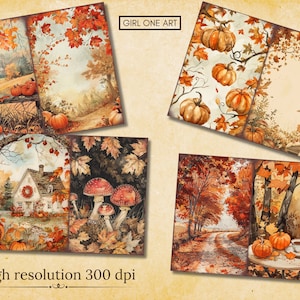 Cozy Autumn Junk Journal Kit Digital Download JPG Scrapbook Paper Fall ...
